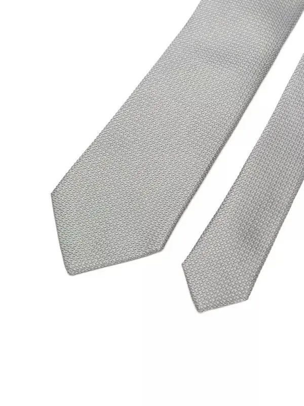 ERRICO FORMICOLA Micro-patterned Silk Tie - Grey