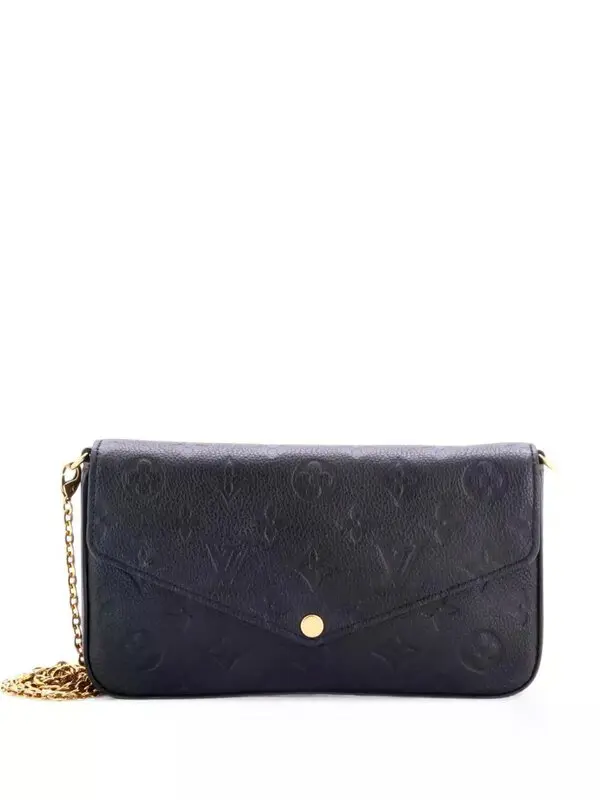 LOUIS VUITTON Felicie Pochette Monogram Empreinte Leather Crossbody Bag - Black