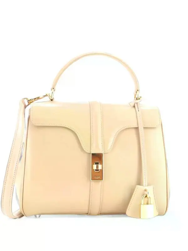 Celine 16 Top Handle Bag Smooth Calfskin Small Satchel - Neutrals