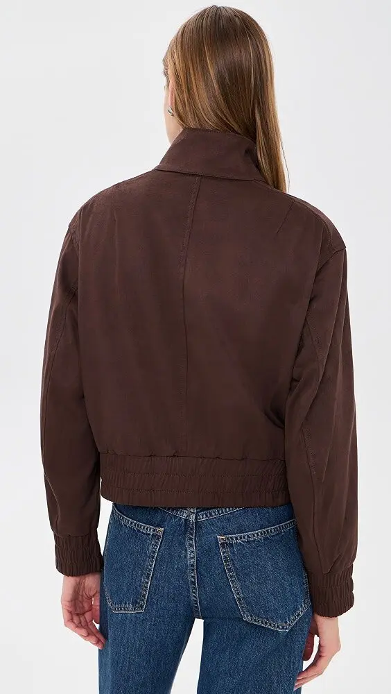 Rag & Bone Faux Suede Eliza Bomber Jacket