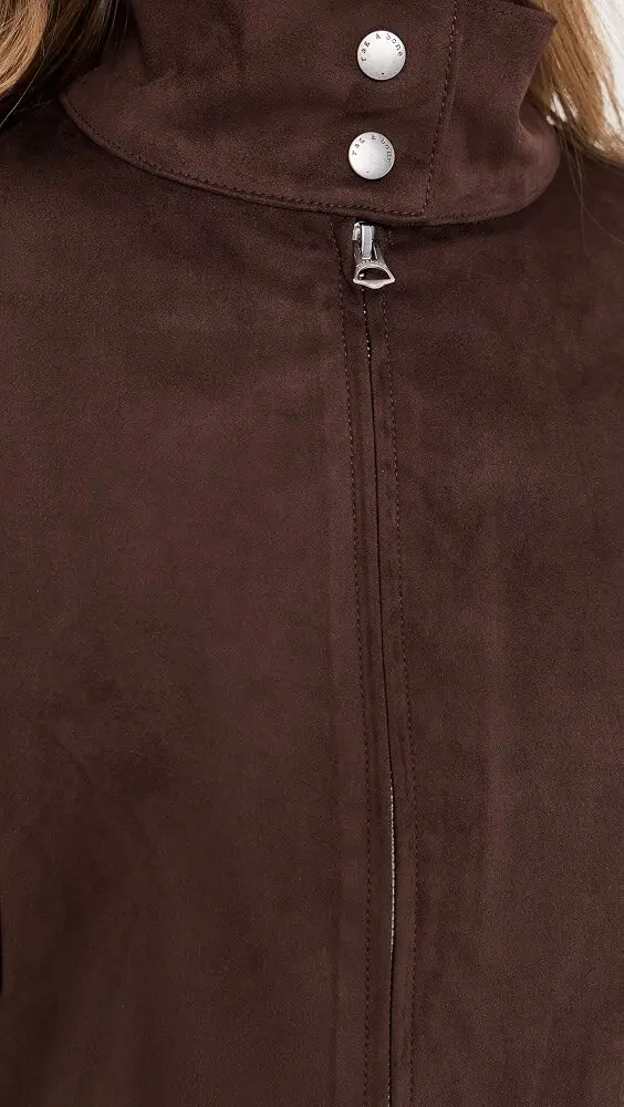 Rag & Bone Faux Suede Eliza Bomber Jacket