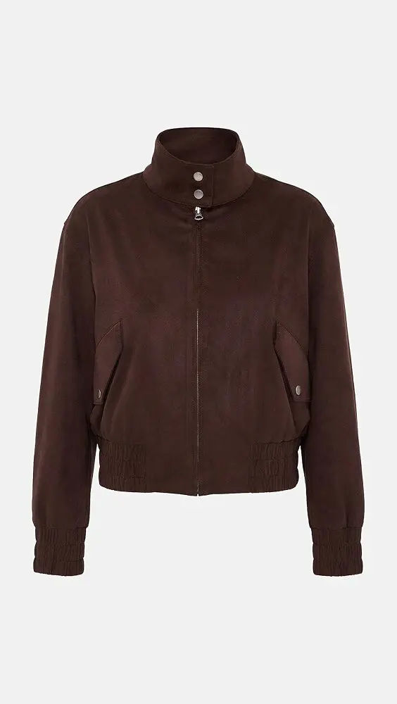 Rag & Bone Faux Suede Eliza Bomber Jacket