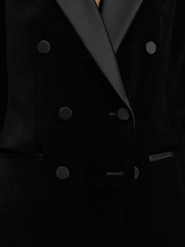 REISS Wren Tall Velvet Double-breasted Tuxedo Blazer