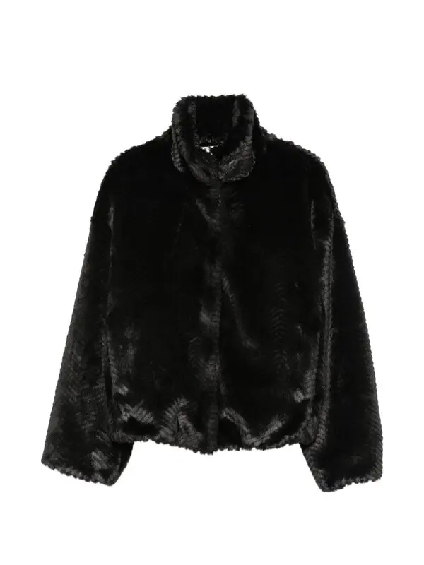 FORTE_FORTE Faux Fur Bomber Jacket - Multicolor
