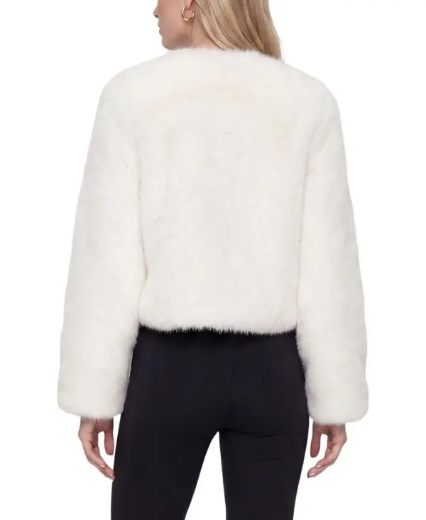 LYLA GRANT Faux Fur Fox Bolero - White