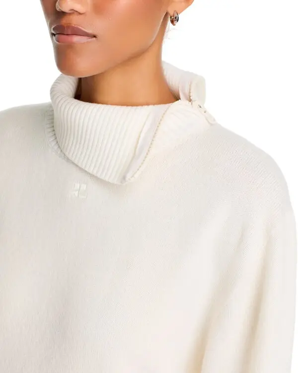 COURREGES Merino Wool Zipped Collar Sweater - Pillow