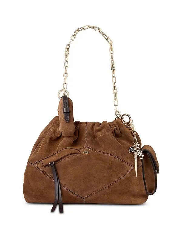 Ba&sh Mini Jun Crinkle Suede Tote - Brown
