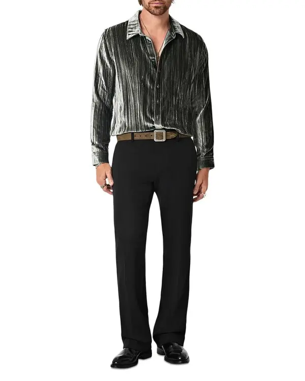 John Varvatos Batik Velvet Point Collar Shirt - Silver