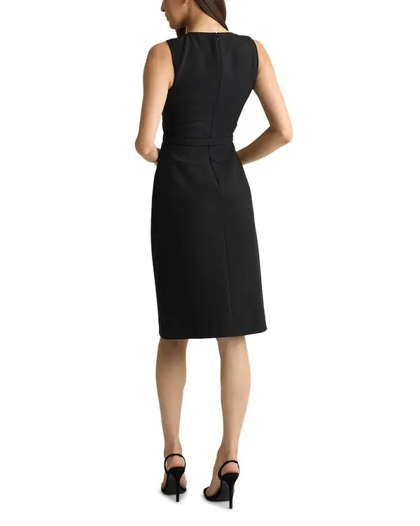 St. John Belted Sleeveless Sheath Dress