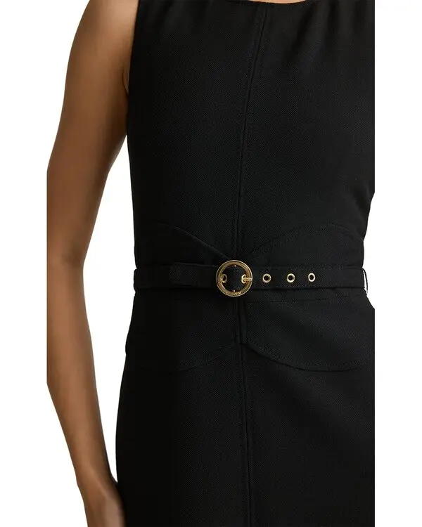 St. John Belted Sleeveless Sheath Dress