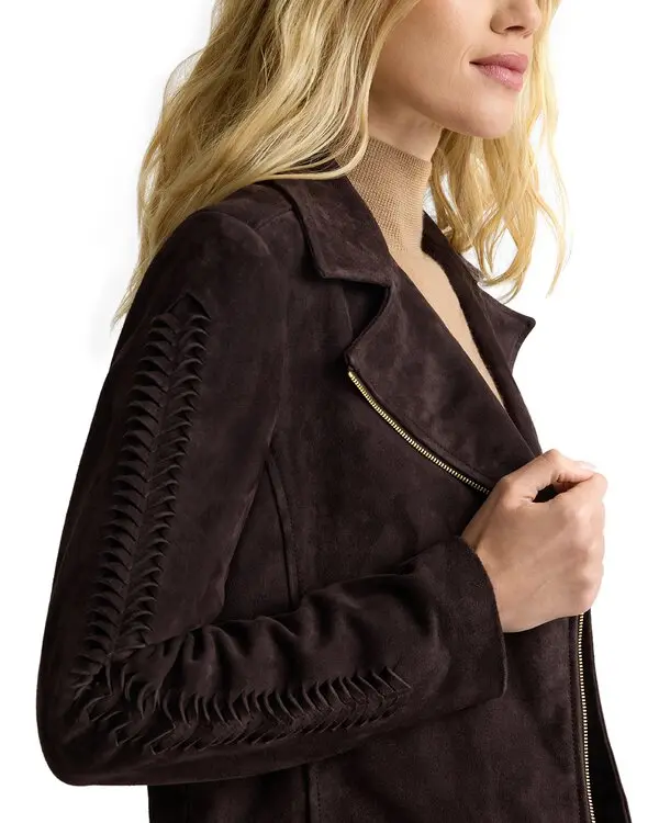 St. John Suede Biker Jacket