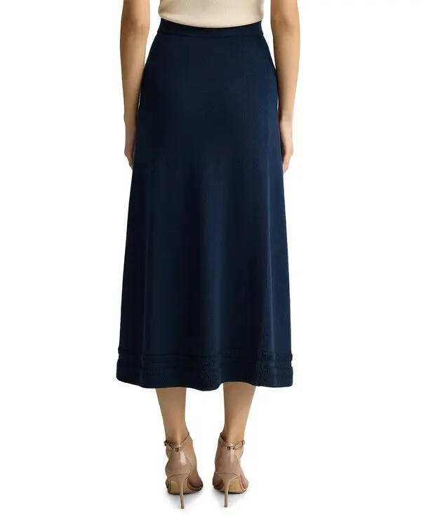 St. John Wool Blend Knit Midi Skirt