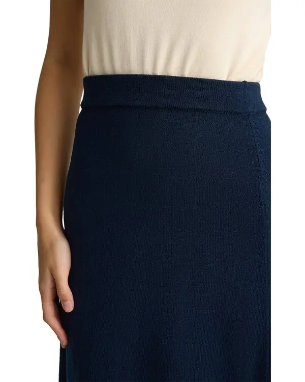 St. John Wool Blend Knit Midi Skirt