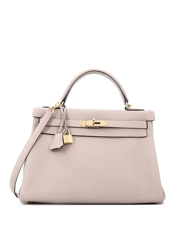 Hermès Kelly 28 Handbag Grey Togo With Gold Hardware