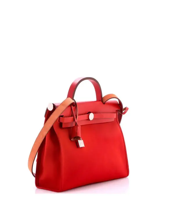 Hermès 31 Herbag Zip Leather And Toile