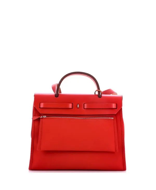 Hermès 31 Herbag Zip Leather And Toile
