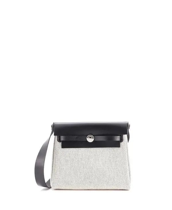 Hermès 20 Herbag Zip Toile And Leather - Black
