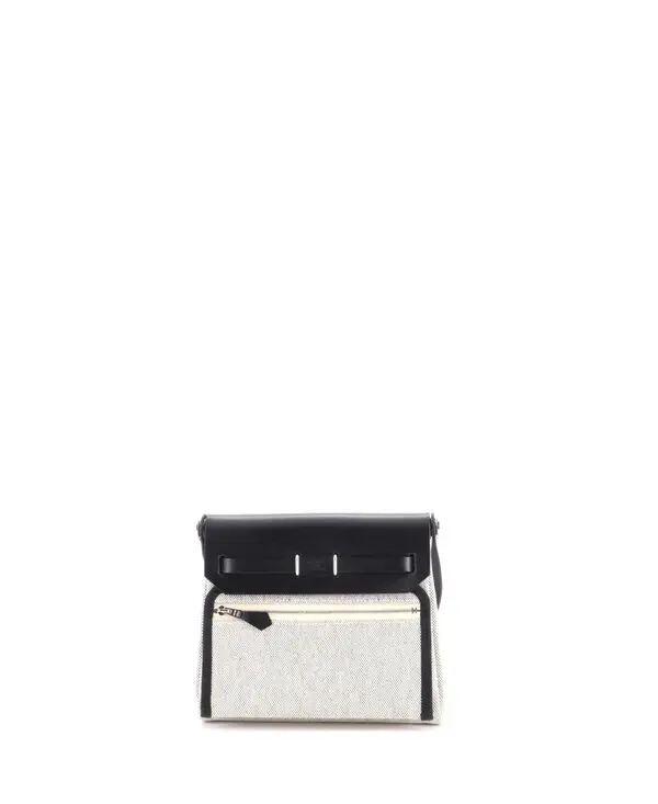 Hermès 20 Herbag Zip Toile And Leather - Black