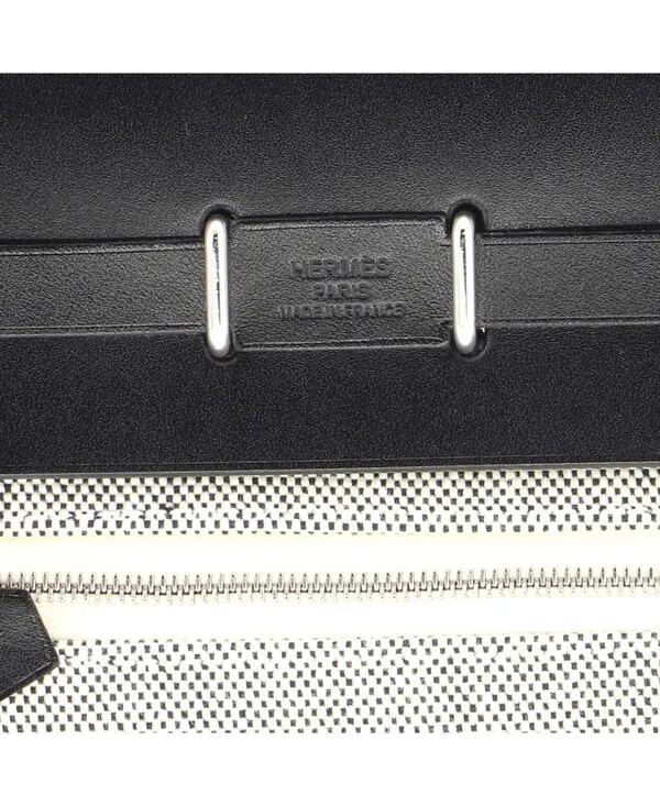 Hermès 20 Herbag Zip Toile And Leather - Black