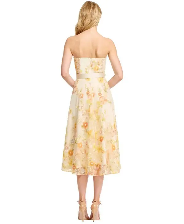 Dress The Population Mabel Sweetheart Bustier Belted Tea Dress