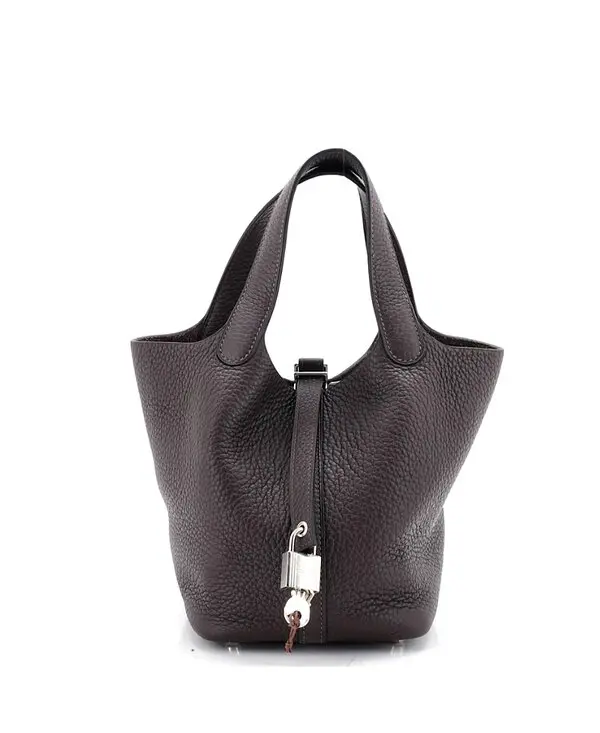 Hermès Pm Picotin Lock Bag Clemence - Brown