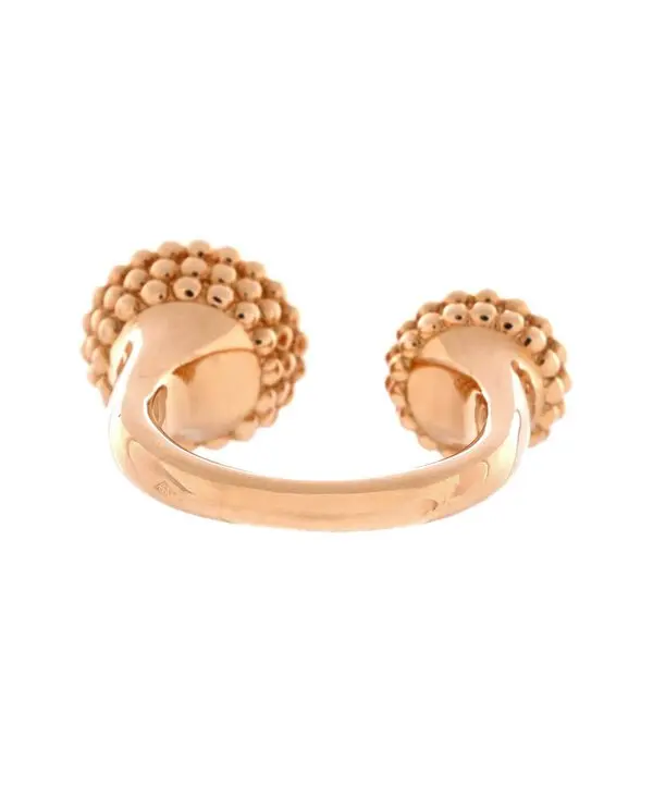 VAN CLEEF & ARPELS Perlee Couleurs Between The Finger Ring 18k Rose Gold With Carnelian And Diamonds