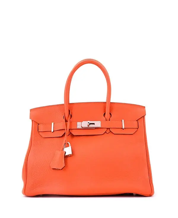 Hermès Birkin 30 Handbag Orange Togo With Palladium Hardware