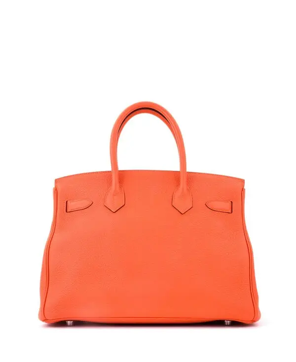 Hermès Birkin 30 Handbag Orange Togo With Palladium Hardware