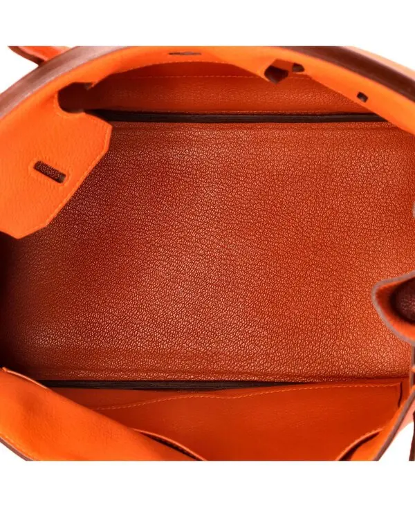 Hermès Birkin 30 Handbag Orange Togo With Palladium Hardware