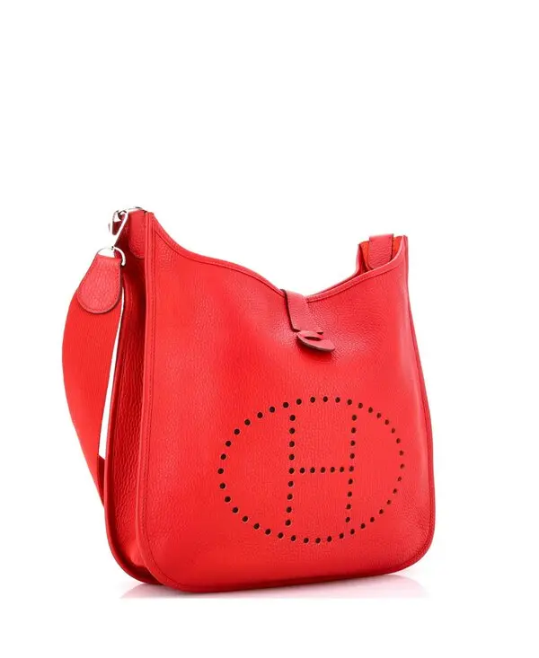 Hermès Gm Evelyne Bag Gen Iii Clemence - Red