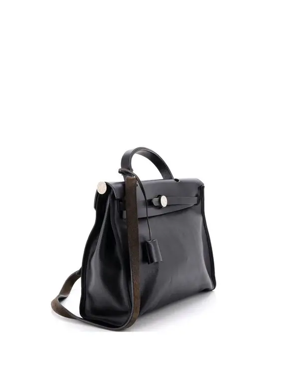 Hermès 31 Herbag Zip Berline Vache Canvas And Leather - Black