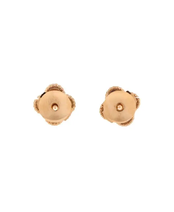 VAN CLEEF & ARPELS Sweet Alhambra Stud Earrings 18k Rose Gold And Carnelian