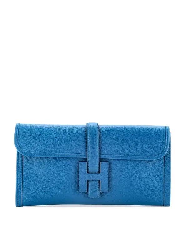 Hermès 29 Jige Elan Clutch Epsom - Blue