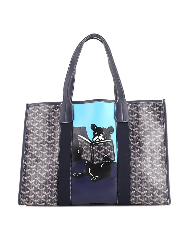 Goyard Mm Villette Tote Printed Coated Canvas - Blue