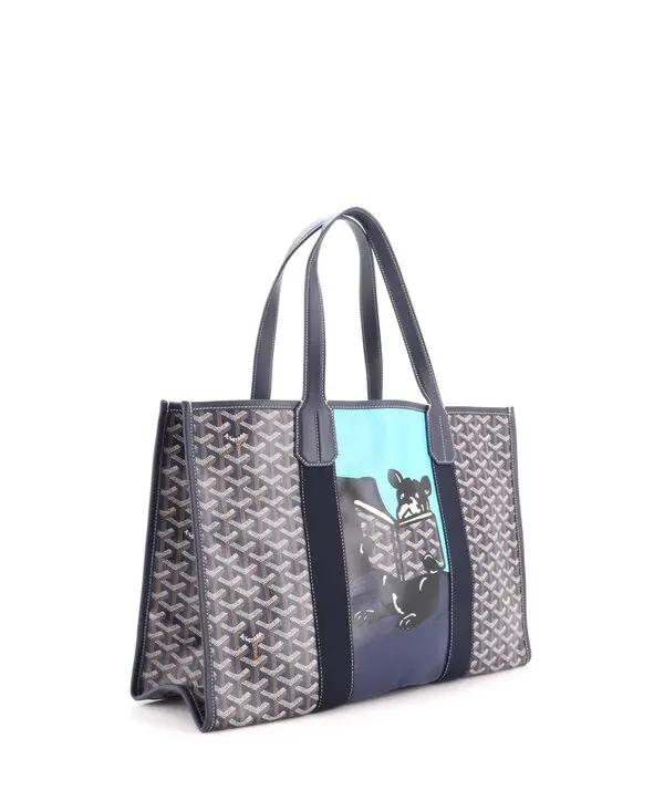 Goyard Mm Villette Tote Printed Coated Canvas - Blue