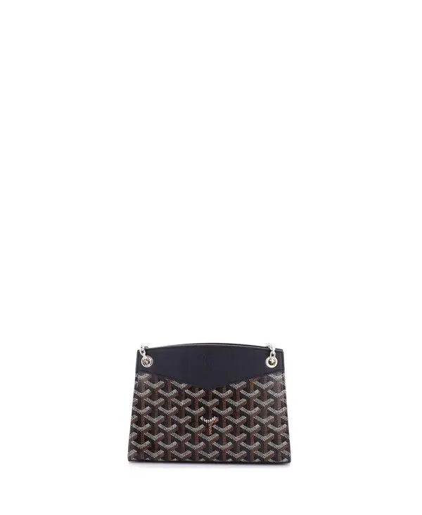 Goyard Structured Rouette Chain Shoulder Bag Coated Canvas - Black