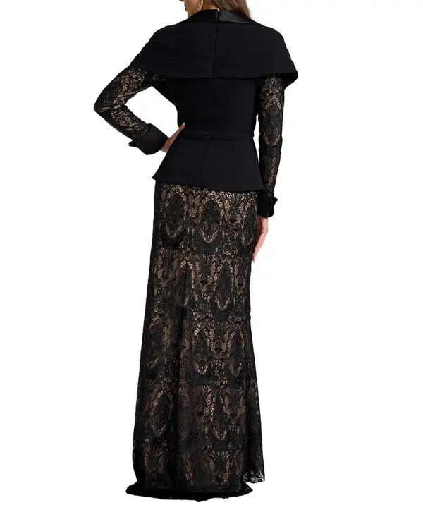 Tadashi Shoji Carlotta Lace Two-piece Illusion Gown