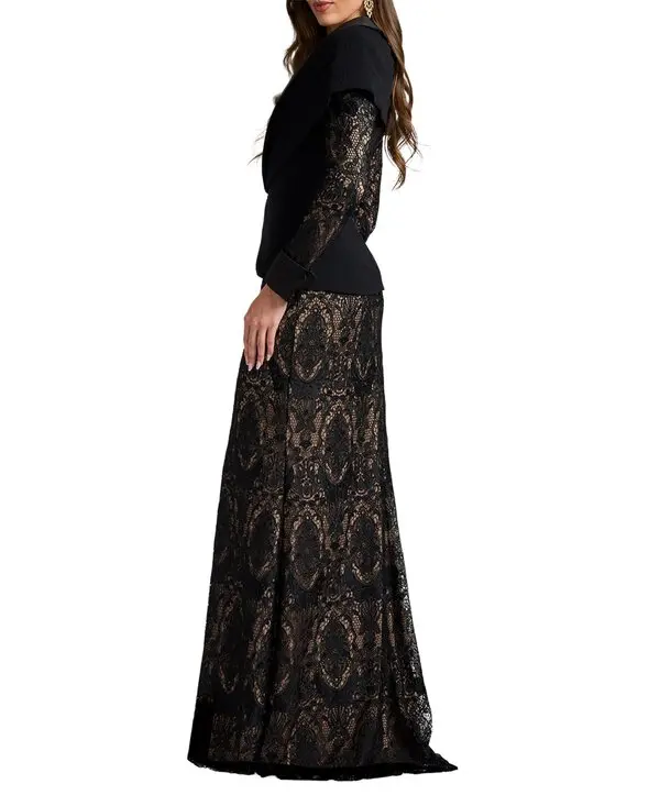 Tadashi Shoji Carlotta Lace Two-piece Illusion Gown