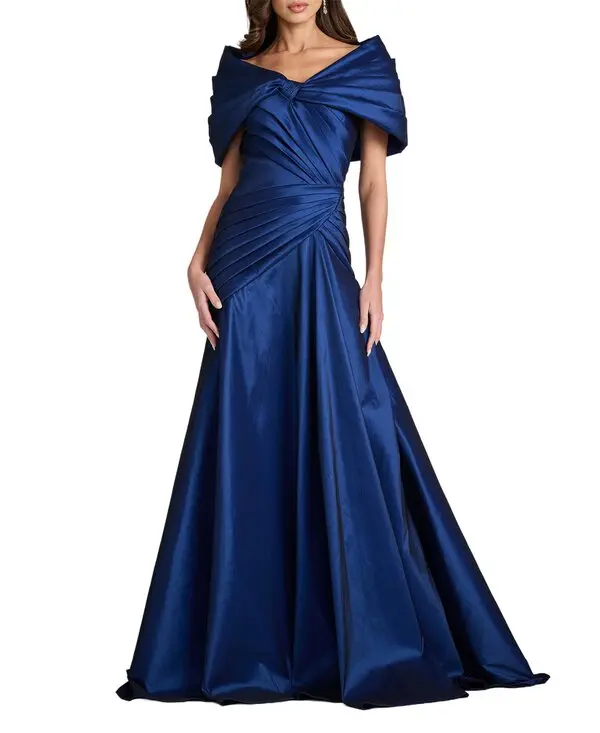 Tadashi Shoji Romina Draped Taffeta Gown
