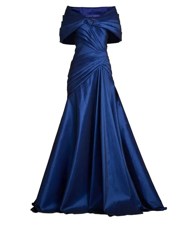 Tadashi Shoji Romina Draped Taffeta Gown