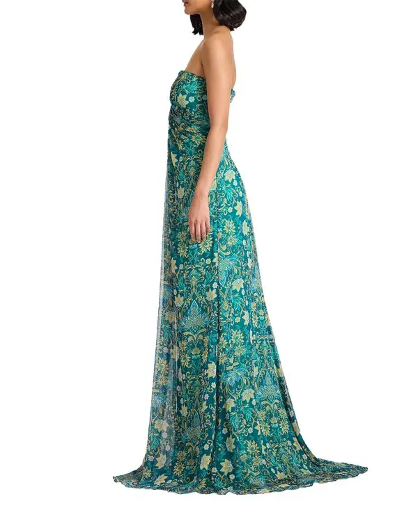 Tadashi Shoji Verica Floral Print Chiffon Gown