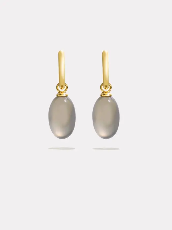 BY PARIAH Ellipse Drop Hoops | Moonstone