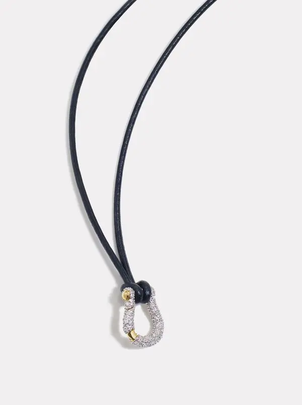 BY PARIAH Fortuna Leather Necklace | White Diamond