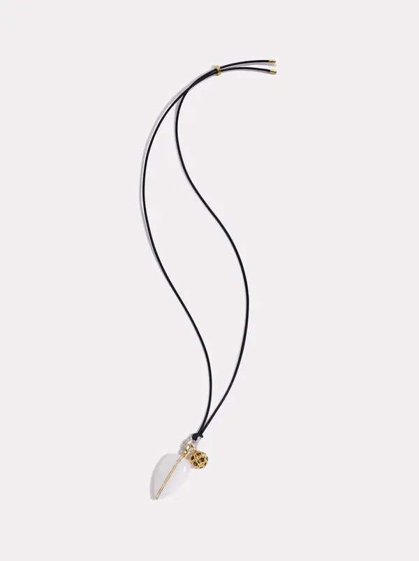 BY PARIAH Fortuna Leather Necklace | White Diamond