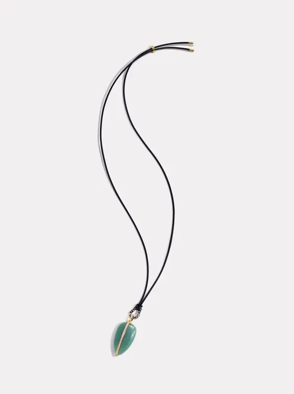 BY PARIAH Fortuna Leather Necklace | Diamond & Rhodium