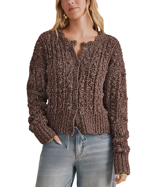 Splendid Hartford Cotton Blend Bobble Cardigan - Java