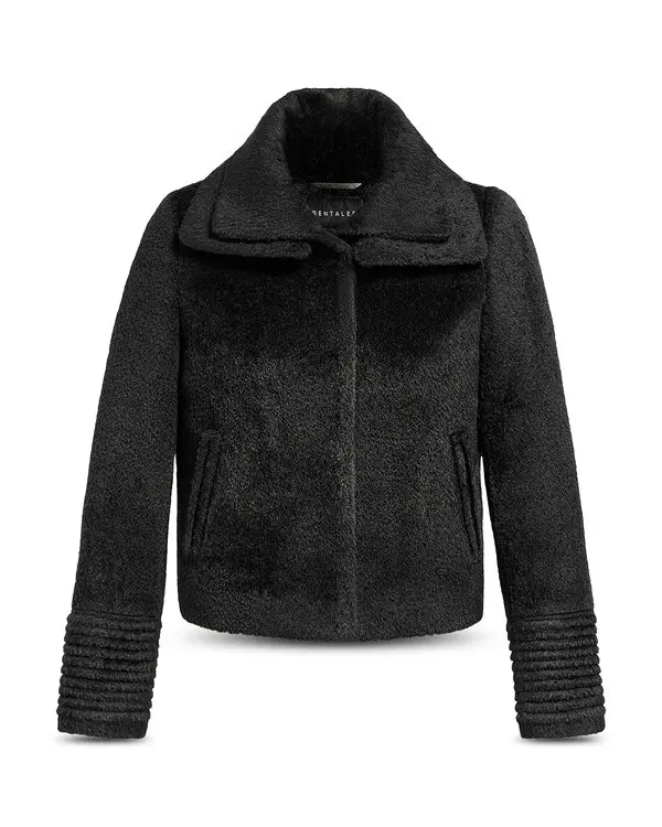 Sentaler Boucle Knit Double Collar Moto Jacket