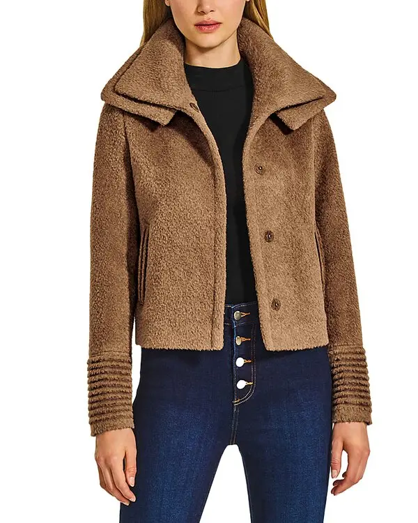 Sentaler Boucle Double Collar Moto Jacket - Dark Camel