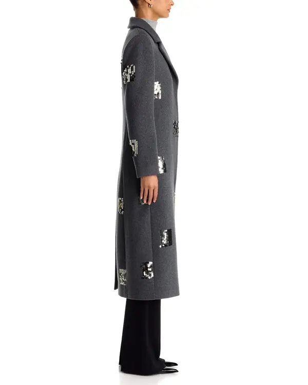 MILLY Wanda Sequin Embellished Coat