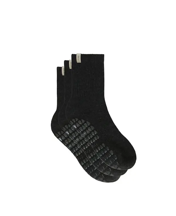 FRAISE Trio Grip Socks, Pack Of 3 - Graphite